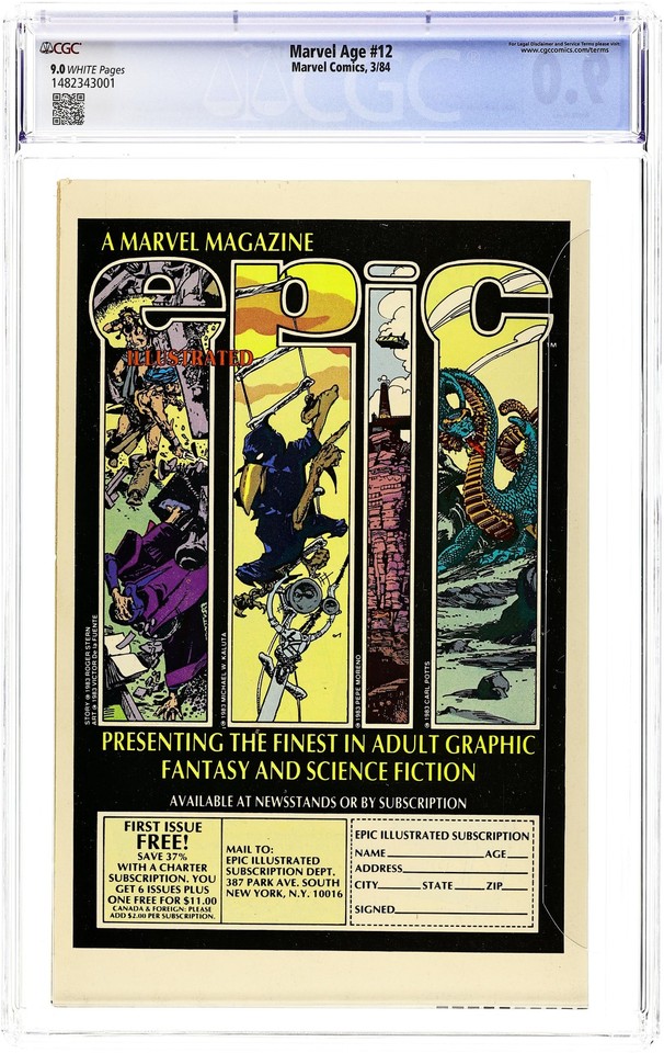 Marvel Age #12 CGC 9.0 1984 1482343001 | eBay