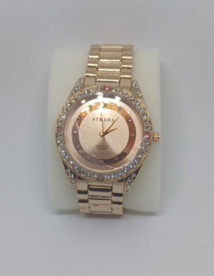 Strada Watch Mens Austrian Crystal Rose Gold Analog Stainless Steel | eBay