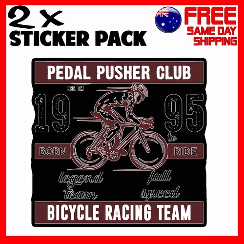 2 x Stickers Pedal Pusher Club Cycling Bicycle Bike Car Bumper Funny ...