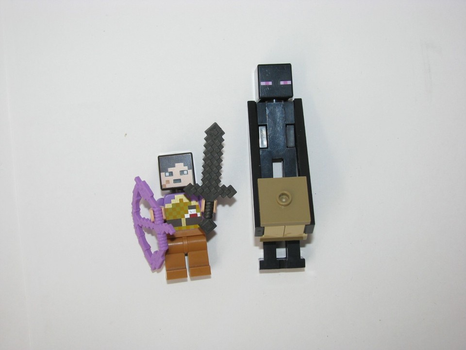 Lego Minecraft Minifigures Enderman Tan Block min139 plus another | eBay