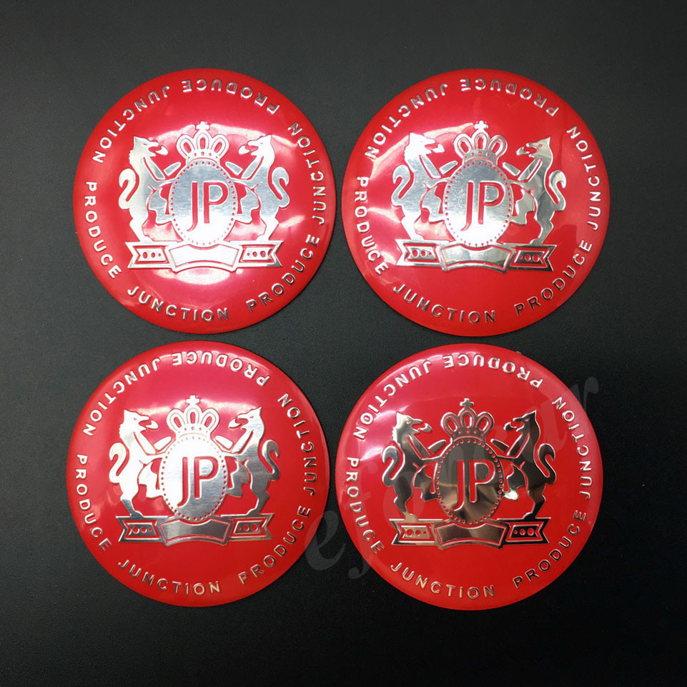 4pcs Red JUNCTION PRODUCE JP Car Wheel Center Hub Cap Badge Emblem ...