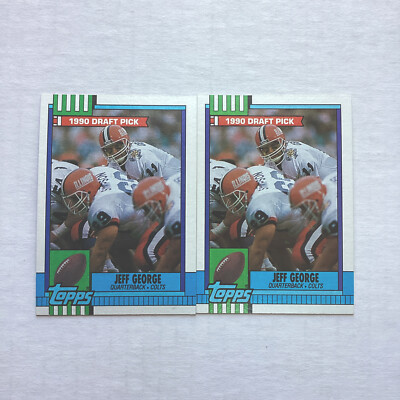 Two (2) 1990 Topps Football Jeff George Rookie Cards; Card No. 298 | eBay