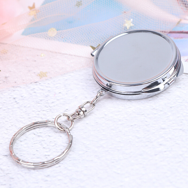 New Metal Folding Mirror Key Ring Keychain Portable Compact Cosmet TH ...