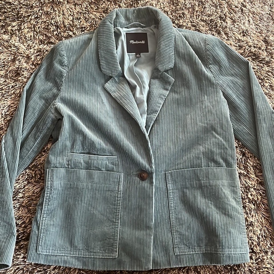 Madewell Corduroy Crop Dorset Blazer, Faded Shale - S | eBay