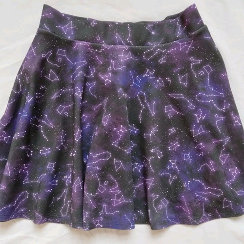 Hot Topic Constellations Skater Skirt Purple Black Mystical Goth Punk ...