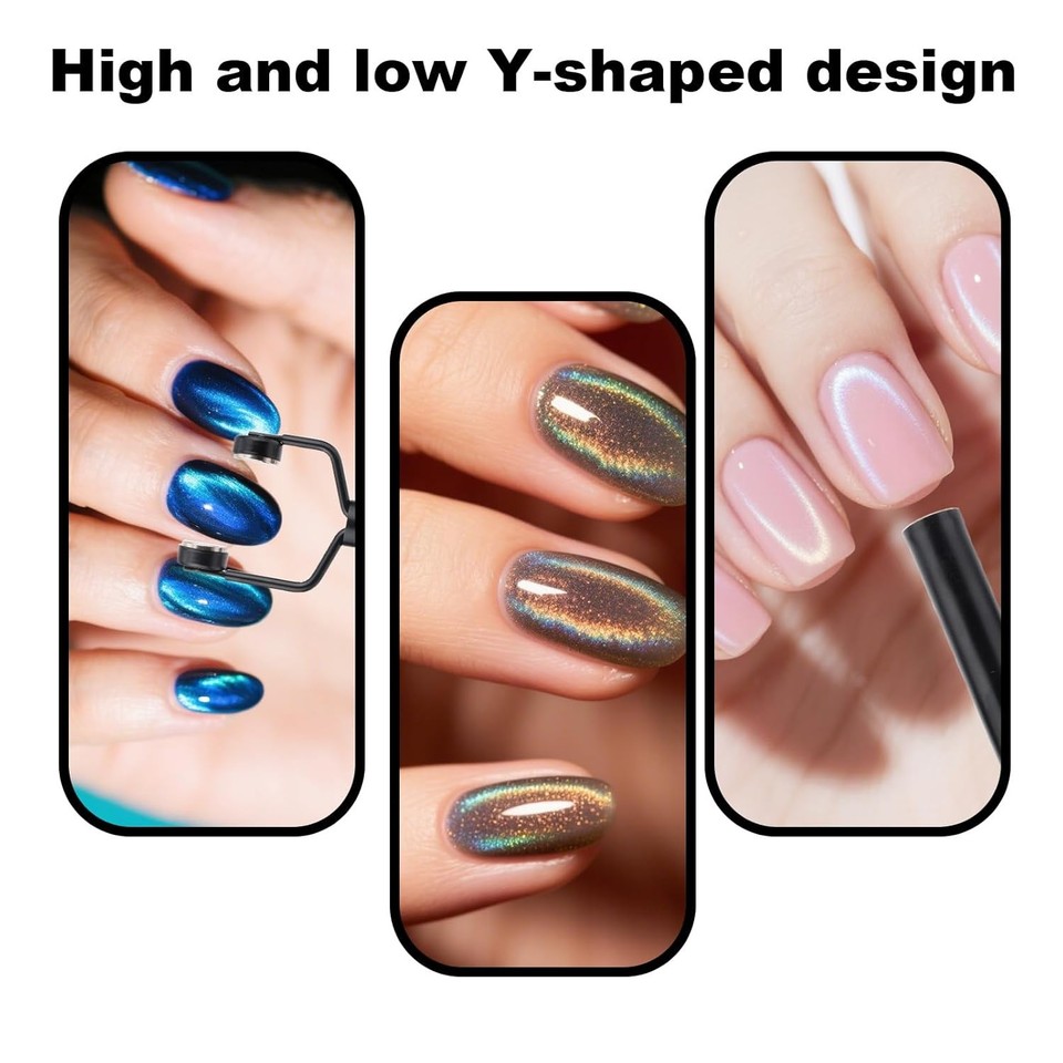 3 in 1 Cat Eye Magnet for Nails, Nail Art Design Cateye Magnetic Tool Y ...