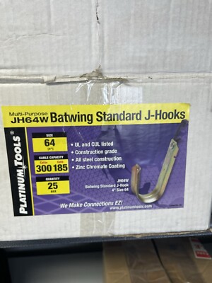 Platinum Tools 4” Batwing J Hooks JH64W for network cabling box of 20 ...
