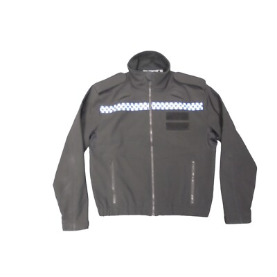 Ex Police Soft Shell Jacket Black Chequered Reflective Lightweight ...