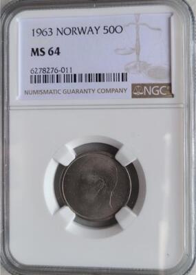 Norway 50 Ore 1963 NGC MS 64 | eBay