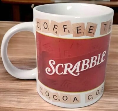 Scrabble Lovers Coffee Mug Cup 10oz Cocoa Tea Cup 2002 Hasbro ...