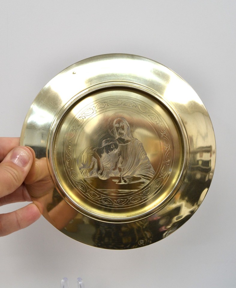 Nice Antique All Sterling Silver Paten for your Chalice, Jesus ...
