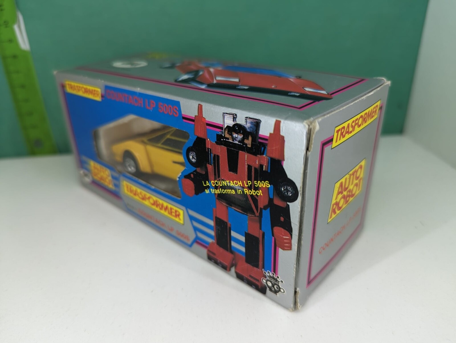 DIACLON TRANSFORMER SUPER COUNTACH LP 500S YELLOW CAR ROBOT 1980 TAKARA ...