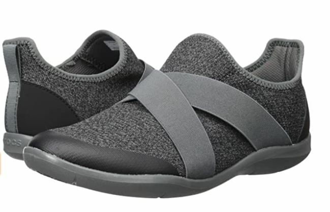 Crocs Womens Swiftwater Cross-Strap W Flat Slate Grey Stretch Pull On ...