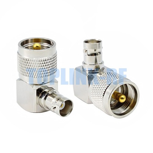 1x BNC Female to UHF PL-259 Male Plug Right Angle RF Adapter Connector ...