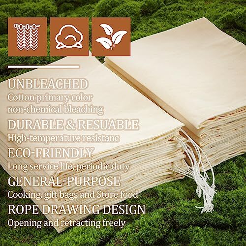 Muslin Bags Cloth Bags with Drawstring Large Storage Bags Bulk Cotton ...