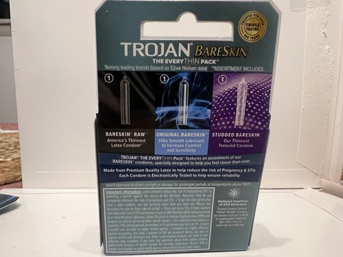 Trojan Bareskin RAW Thinnest Sensitive 3 Lubricated Latex Condoms | eBay