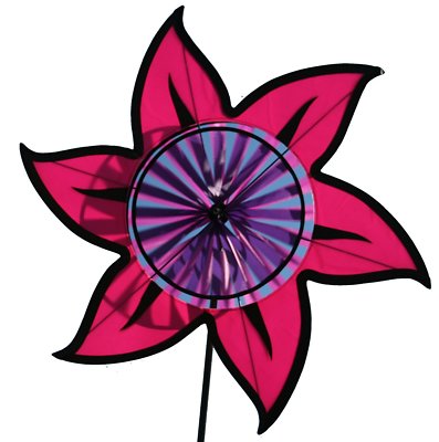 FLOWER Double Wheel Pinwheel Spinner by Skydog Kites-14" & 11" Nylon ...