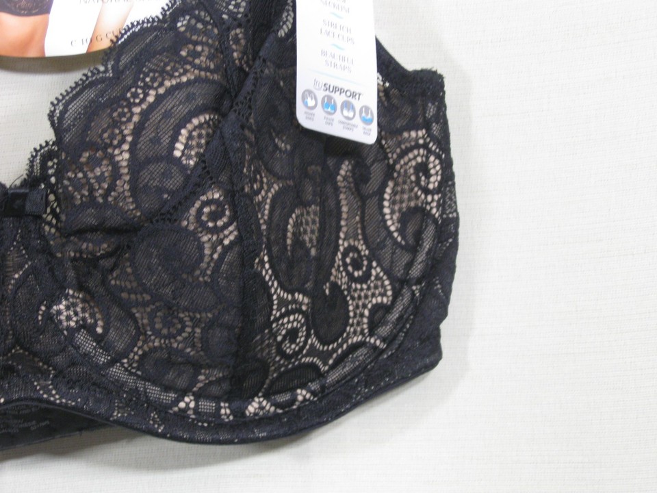 NWT Playtex " Love My Curves " Lightly Lined Underwire Black Bra Style ...