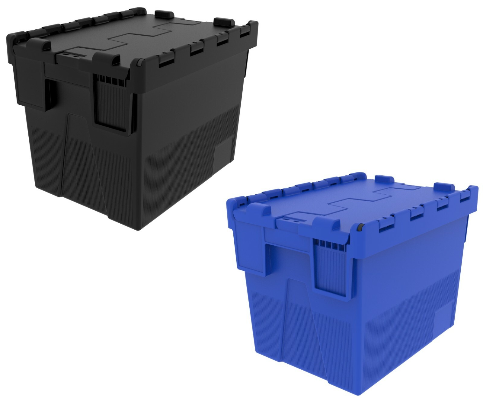 Plastic Storage Boxes Containers Crates Totes with Lids - 5 x NEW 25 ...