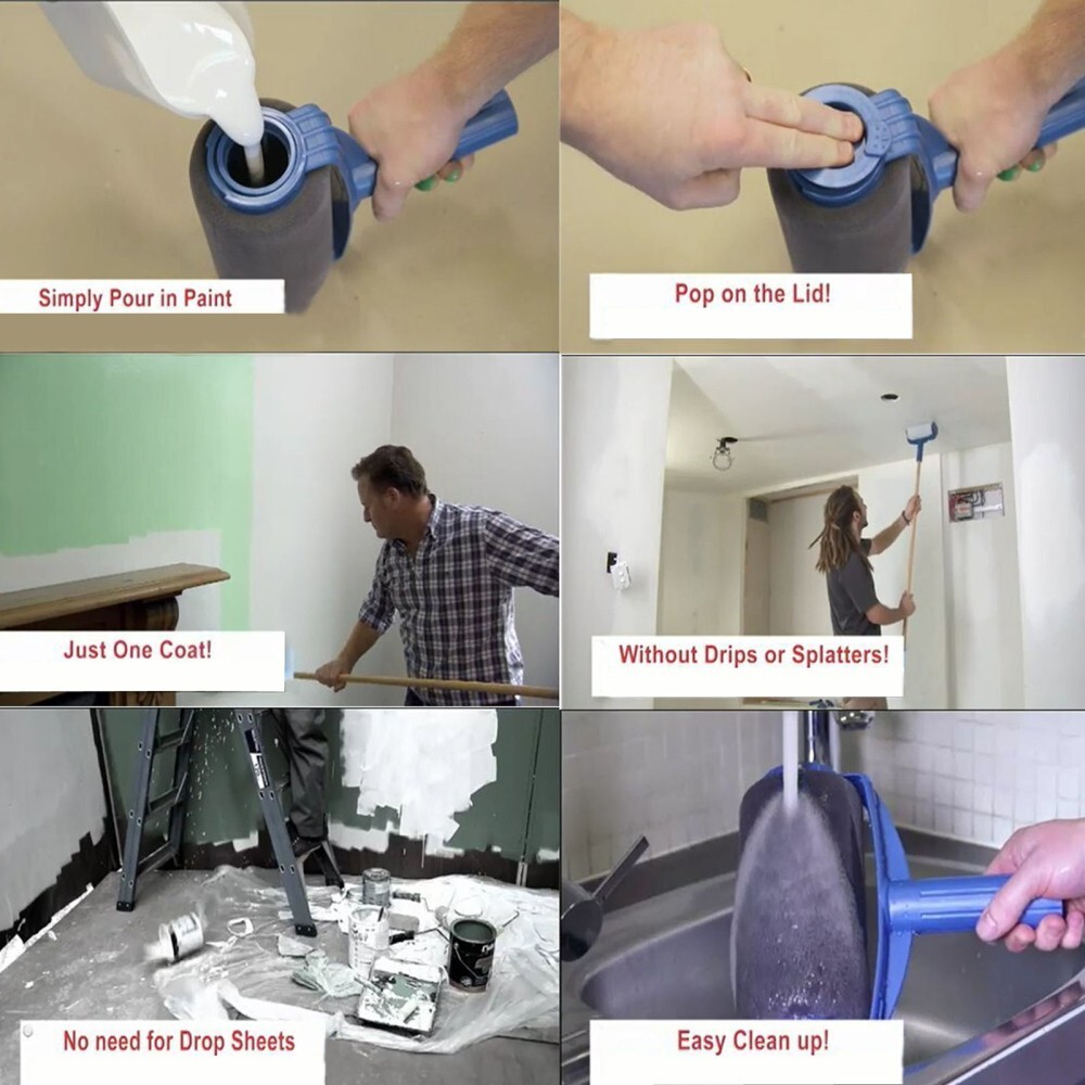 5 Pcs Painting Roller Professional Facil Decor The Easier & Faster Way ...