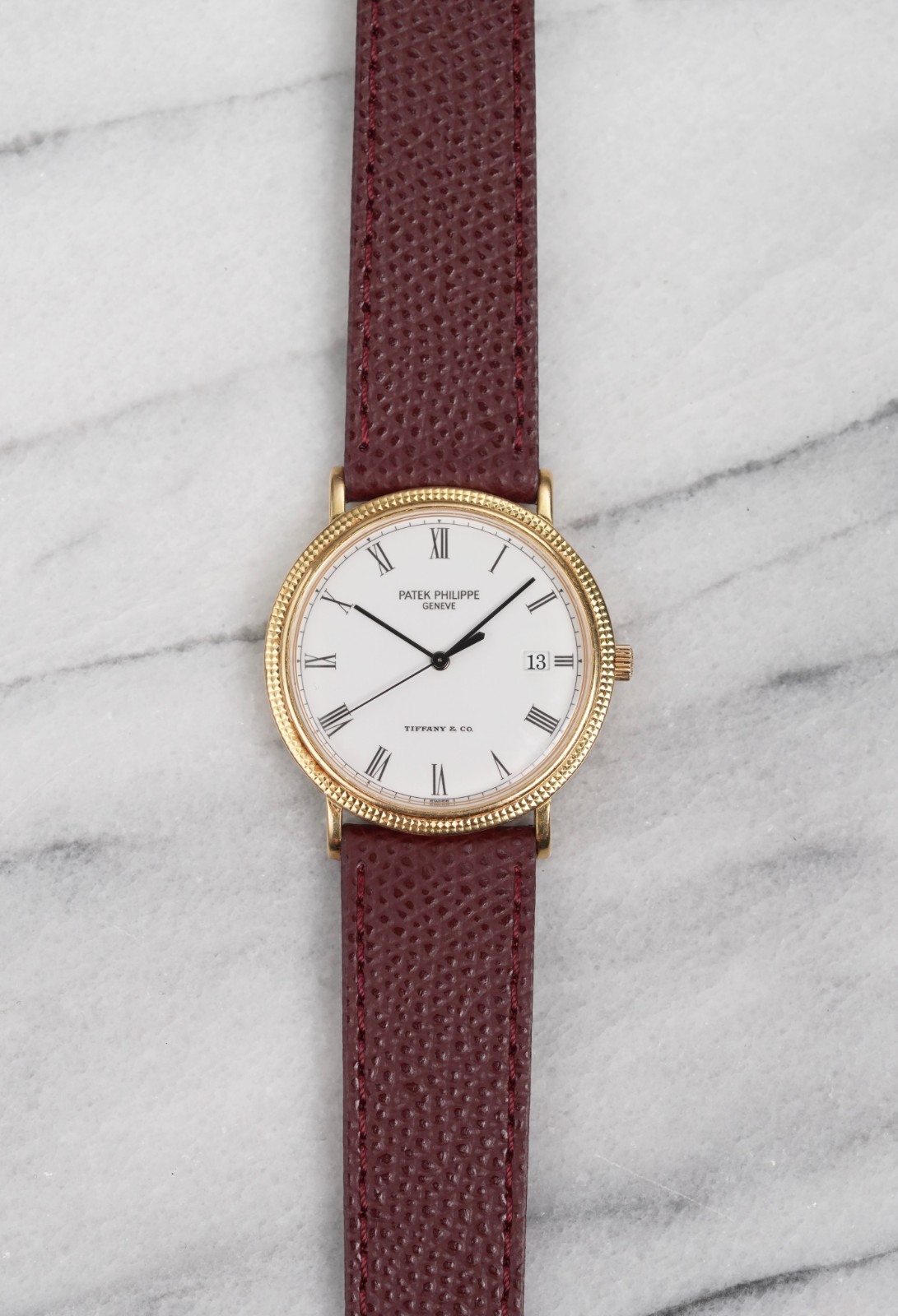 Patek Philippe Calatrava Quartz 90s White Roman Dial … - Gem