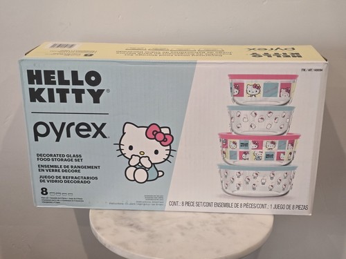 Pyrex Hello Kitty Decorated Glass Food Storage Container 8 Piece Set | eBay