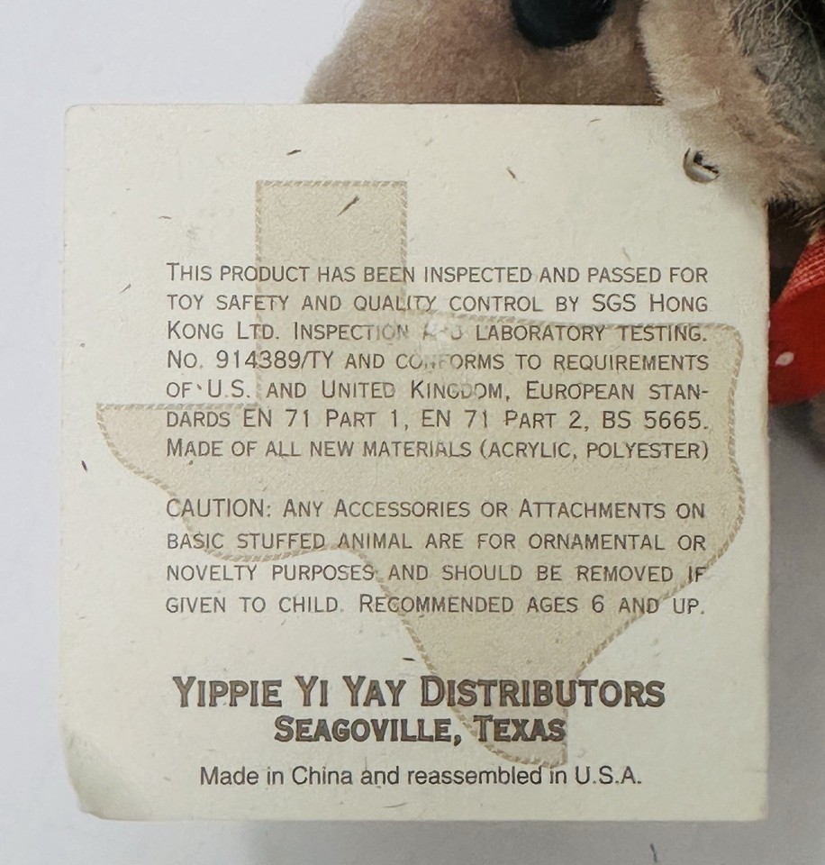 Yippie Yi Yay Texas Armadillo w Black Hat & Red Bandana 9" Stuffed ...