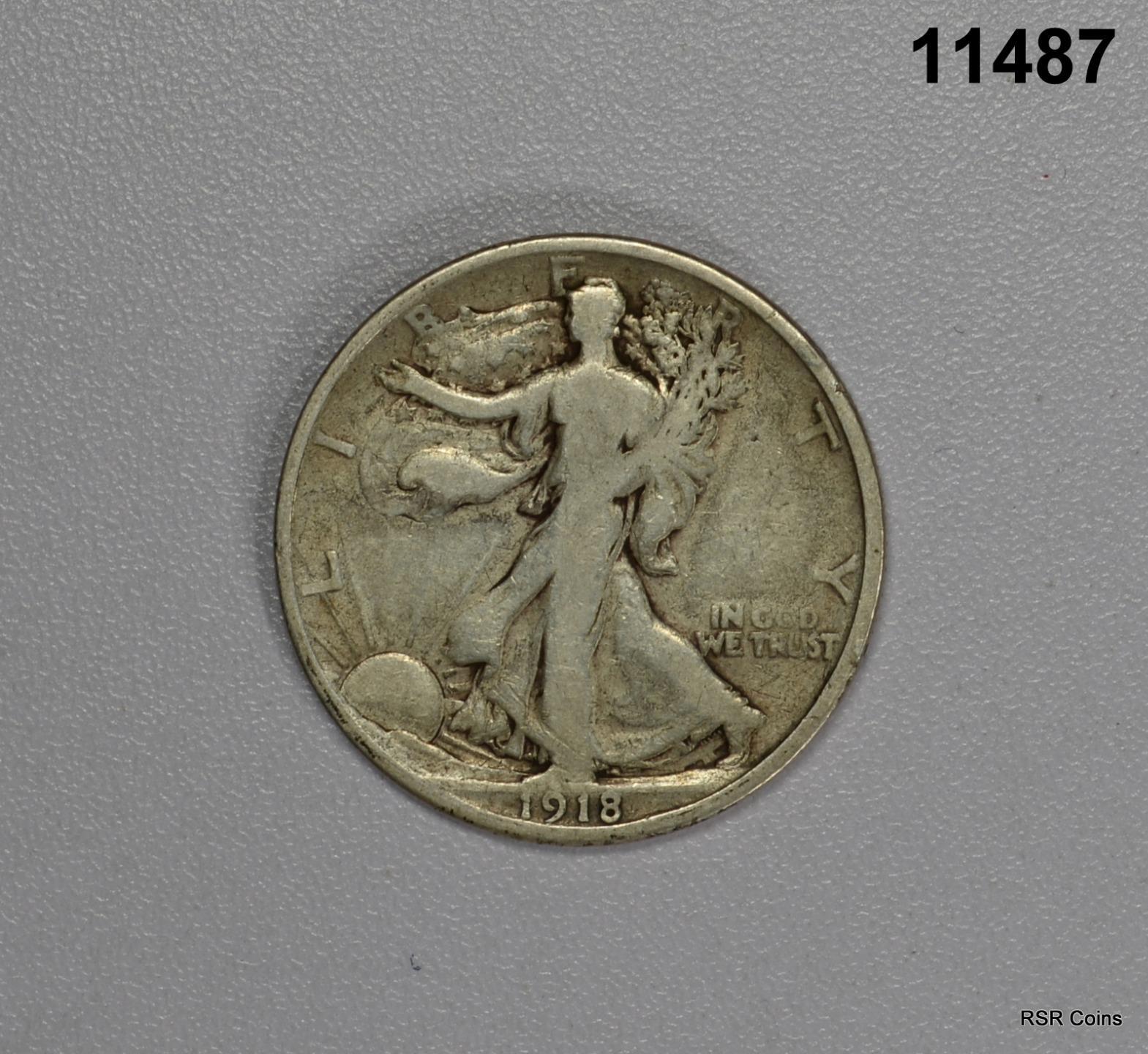 1918 S FINE WALKING LIBERTY HALF DOLLAR! #11487 | eBay