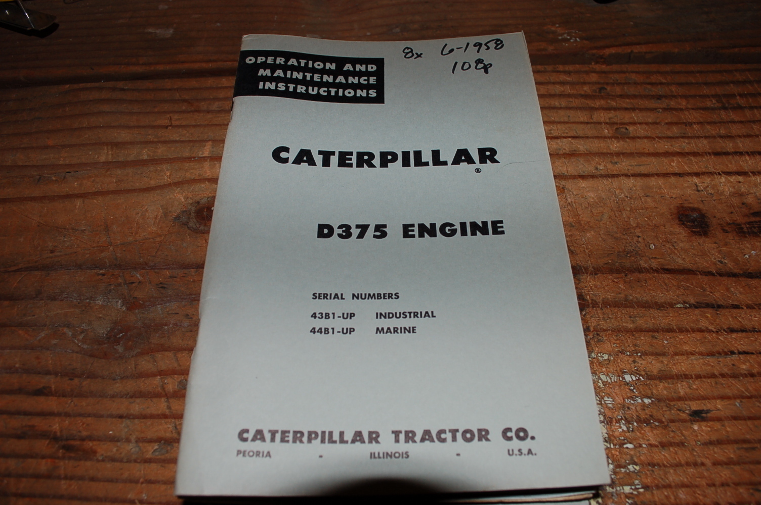 CATERPILLAR D375 Diesel Engine Owner Operator Operation Maintenance ...
