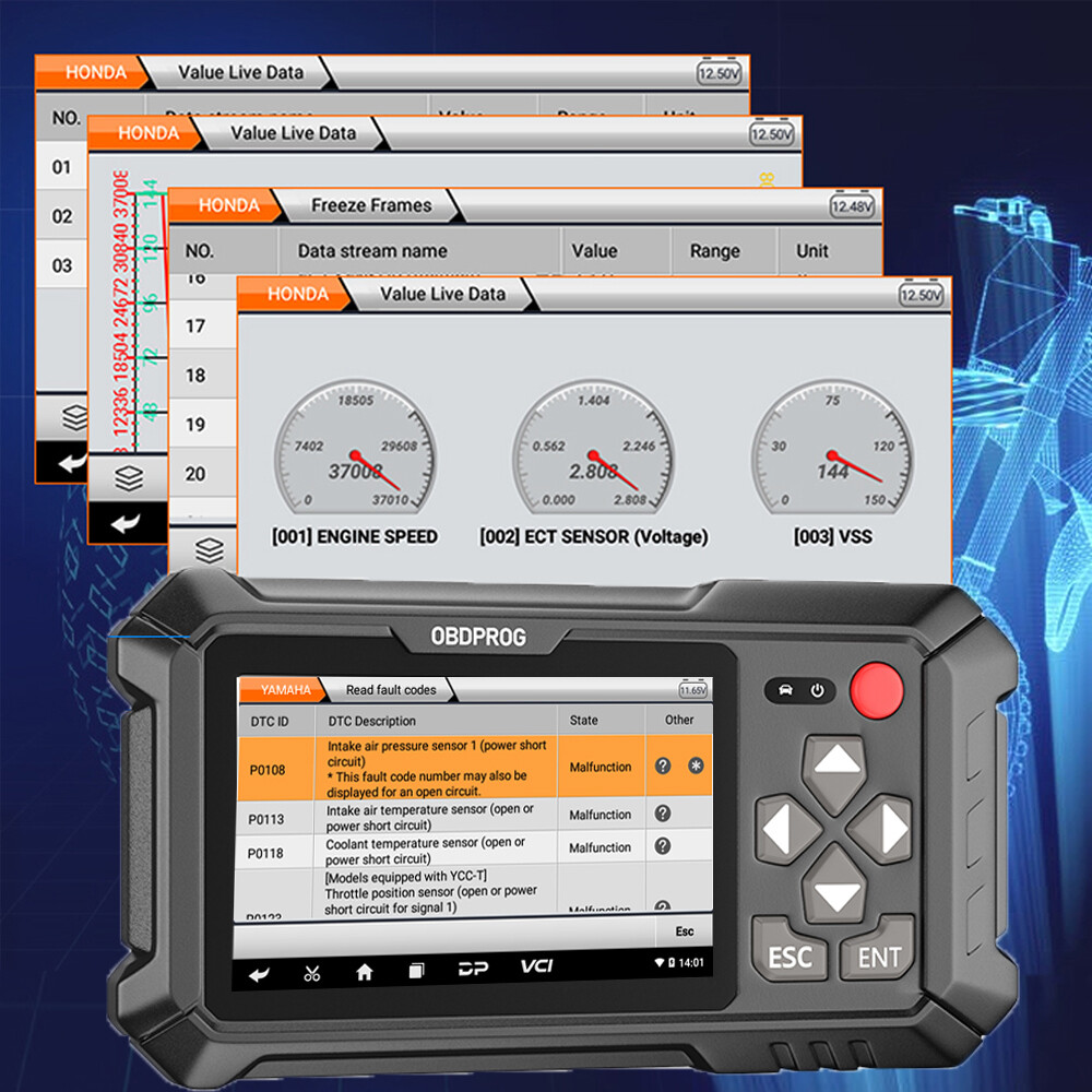 OBD2 Scanner All System ECU Coding Motorcycle Diagnostic Tool for BMW ...