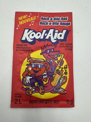 Vintage 80s Kool-Aid Rock-A-Dile Red Canadian Flavor Packet NOS | eBay
