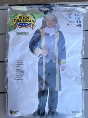 Benjamin Franklin costume child X-large - Includes Wig - multicolored ...