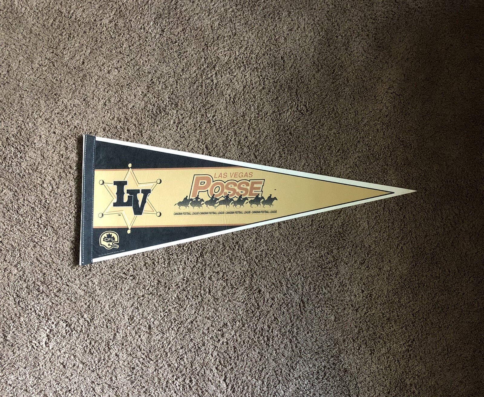 Vintage 1994 CFL Las Vegas Posse Defunct Circa 2 Bar Facemask Team Logo ...