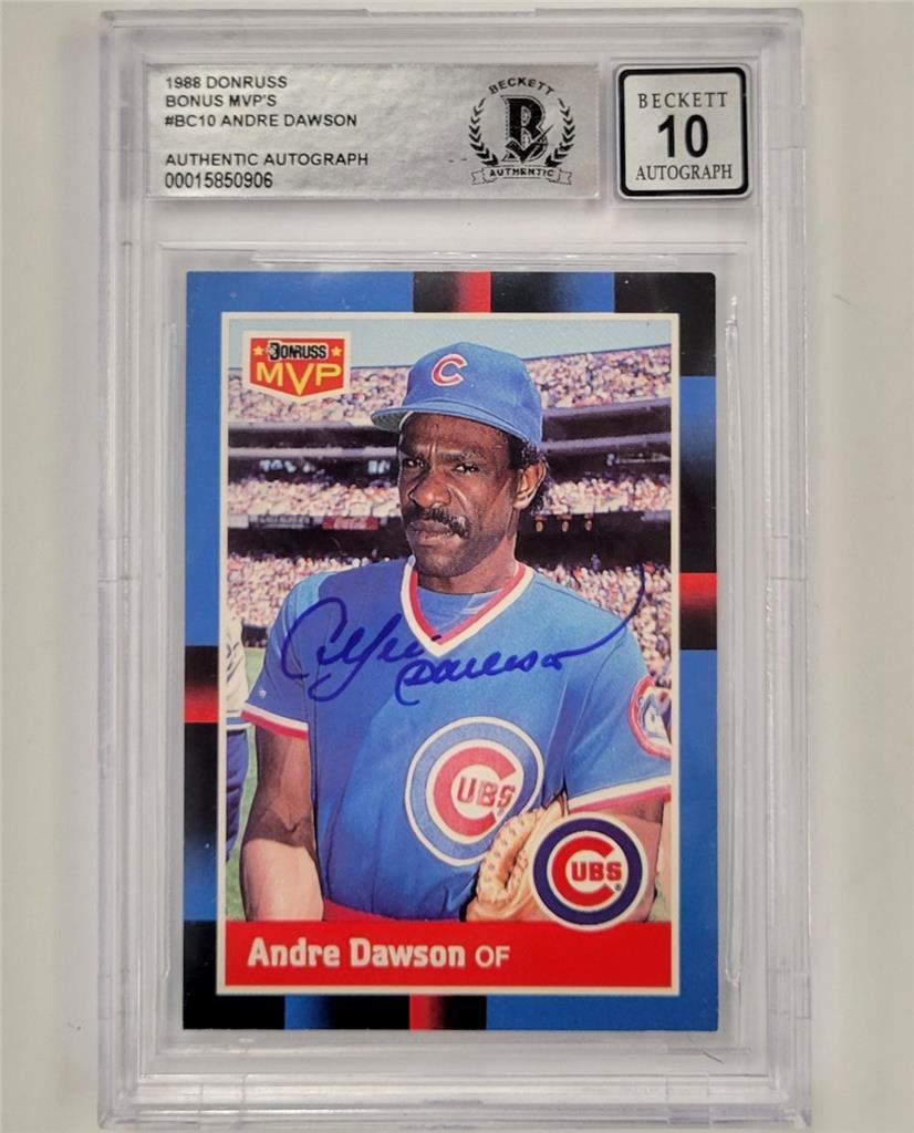 Andre Dawson signed 1988 Donruss Bonus MVP's #BC10 card Beckett BGS BAS ...