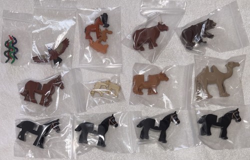 LEGO LOT ANIMALS HORSE CAMEL COW BEAR EAGLE PIG PONY RABBIT SNAKES CALF ...