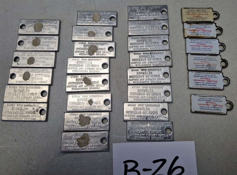 #1950s-70s MICHIGAN DISABLED AMERICAN VETERANS KEY CHAIN MINI LICENSE ...