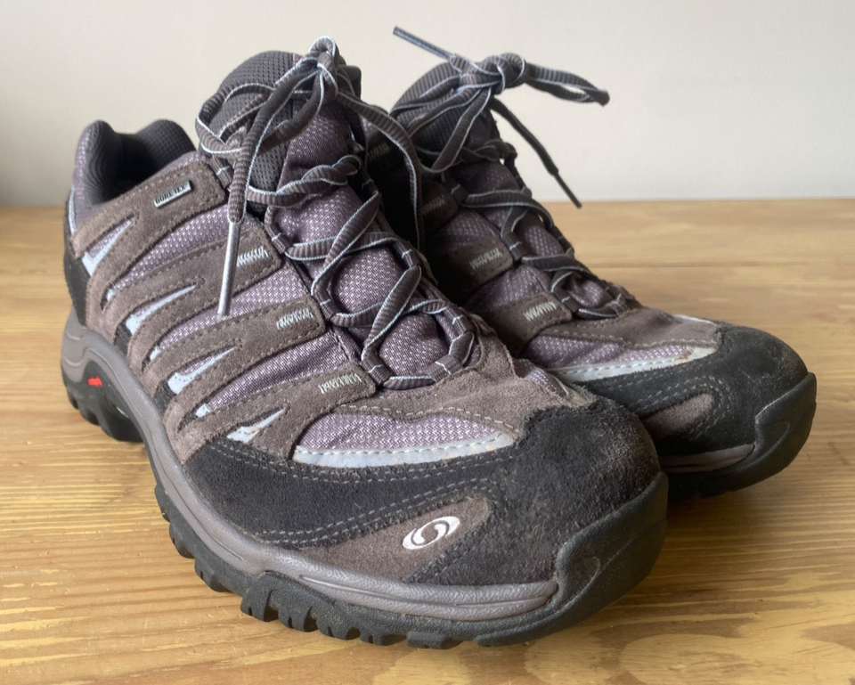 Salomon Grey Gore-tex Contagrip Ortholite Walking Hiking Trainers EU 40 ...