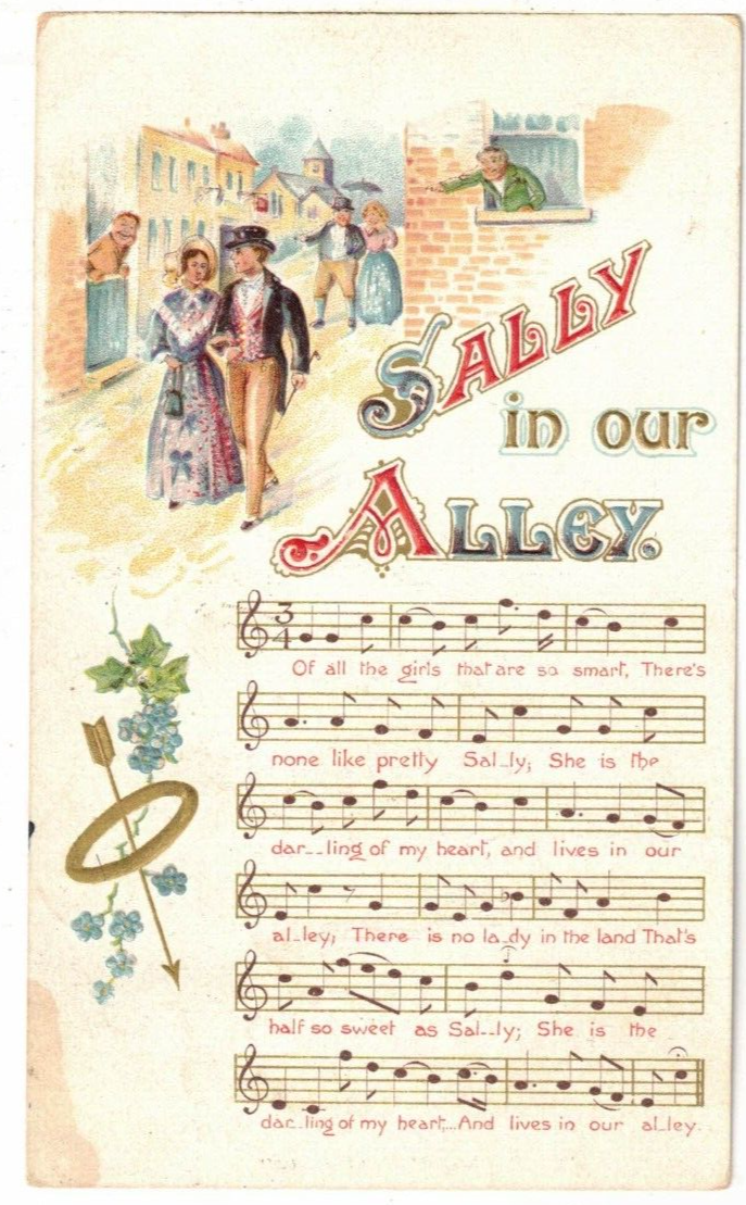 1913 Embossed Postcard: Song: “Sally in Our Alley” - Music & Lyrics | eBay