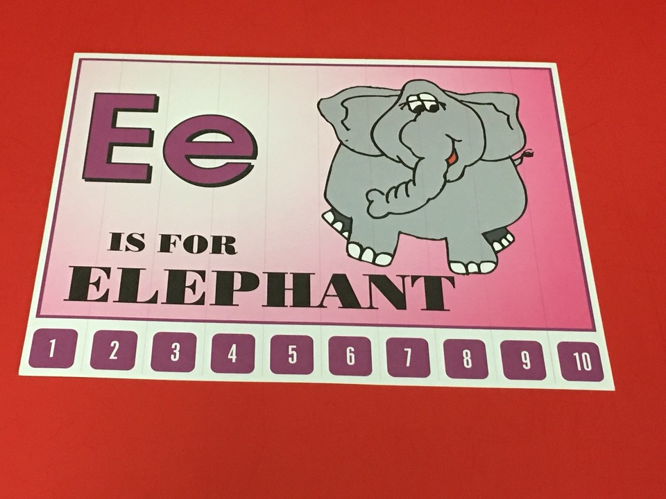 Letter E Elephant - Number Sequencing Puzzle, numbers 1-10 Laminated | eBay