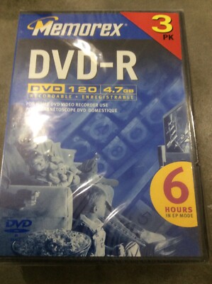 Memorex DVD-R 4.7 GB - 3 Pack 120 Min Video Recordable DVD Discs | eBay