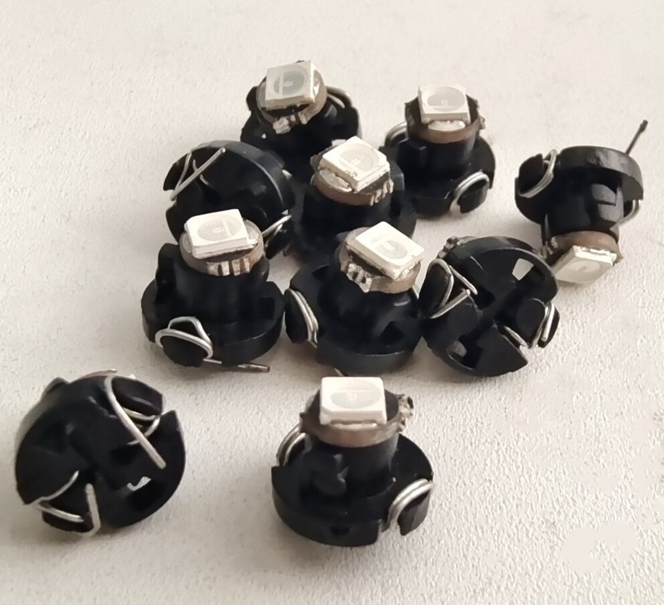 (10 Pcs) Blue T3 Neo Wedge 1-SMD LED Cluster Instrument Dash Climate ...