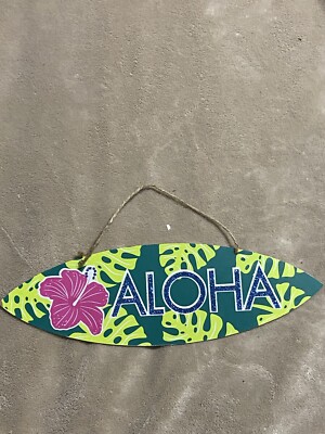Aloha Sign with Hanging Cord 14" Long 5" Tall Sparkles | eBay