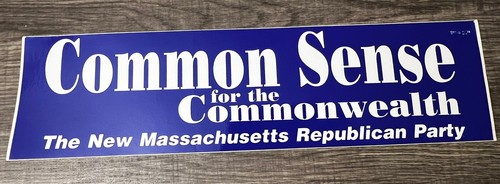 Vintage Common Sense For Commonwealth Mass. Republican Bumper Sticker ...