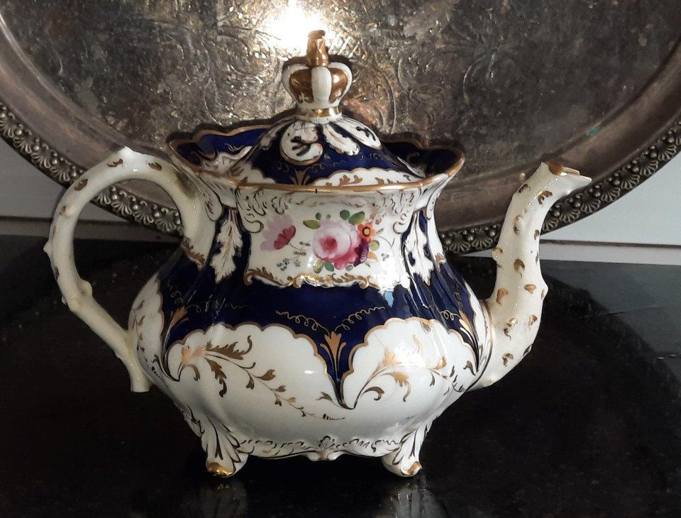 Beautiful Regency Rockingham Porcelain Teapot with Coronet Finial ...