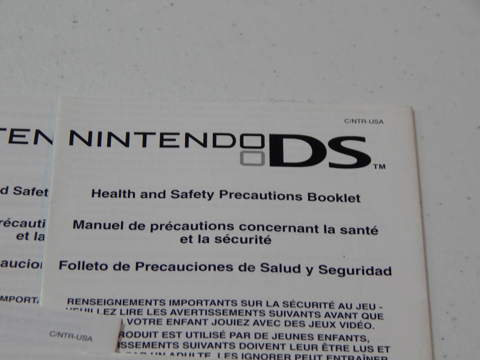 Lot of 9 Nintendo DS Health & Safety Precaution Booklet Inserts Only | eBay