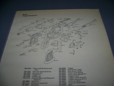 ROSSI TARGET REVOLVERS & .22 CAL SENATOR REVOLVER..EXPLODED VIEW (152Y ...