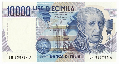 10000 LIRE BANK OF ITALY ALESSANDRO VOLTA LETTER H 17/12/1997 FDS | eBay