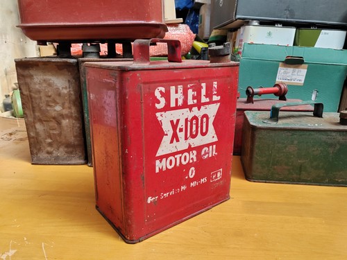 Vintage Petrol Jerry Can With Cap Shell X-100 | eBay UK