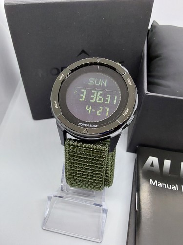 Digital Carbon fiber Men's Watch North Edge Alps Multifunctional w ...