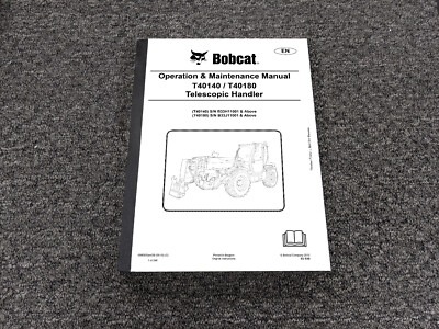 Bobcat T40140 T40180 Telescopic Handler Telehandler Operator ...